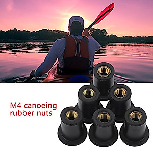 Dilwe 6pc Well Nuts Kit, M4 Rubber Windshield Bolts Well Nuts for Motorcycles Kayak Canoe Boats