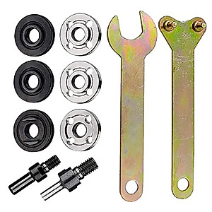 Eyech Drill Angle Grinder Adapter, 6mm &10mm Arbor Mandrel Adaptor with 2 Spanner Wrench and 3 Set Flange Nut Parts Set, Electric Drill Conversion Angle Grinder Connecting Rod Kit