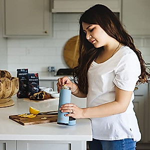 Smart Travel Mug with LCD Touch Screen (Space Black) Smart Water Bottle with LED Temperature Display - Tea Infuser - Travel Coffee Mug-17oz Insulated Water Bottle - Flask for hot and cold drinks