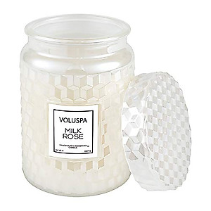 Voluspa Milk Rose Large Jar Candle | 18 Oz | All Natural Wicks and Coconut Wax for Clean Burning