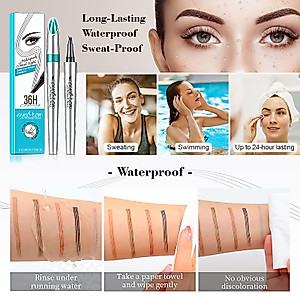 Eyebrow Pencil Eyebrow Microblading Pen - Eyebrow Pen Micro 4 Point Brow Pen Lift & Snatch Eyebrow Eye Makeup Long-Lasting Waterproof & Smudge-proof Natural Eyebrow Hair (Dark Brown)