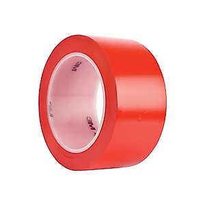 3M Vinyl Tape 471, 2 in x 36 yd, Red, 24 Rolls, Red Floor Tape, Paint Alternative for Floor Marking, Social Distancing, Color Coding, Safety Marking