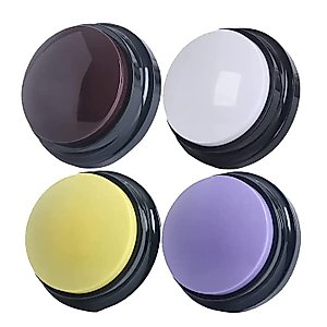PELTEFLU Voice Recording Button, 30 Second Record Button for Dog Pet Interactivity, Gift for Friend, Family, 4 Color Have Coffee and White
