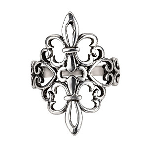 CloseoutWarehouse 925 Sterling Silver Noble Fleur De Lis Ring Size 8