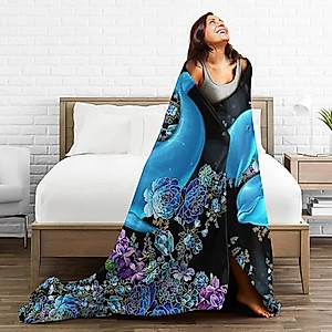 Dolphin Blanket Ocean Dolphin Plush Throw Blanket Super Soft Cozy Warm Fleece Dolphin Bedding Blanket Gifts for Kids Girls Boys Women 40"X50"