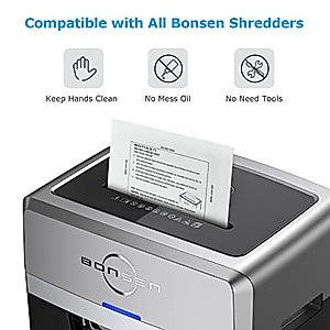 BONSEN Paper Shredder Sharpening & Lubricant Sheets-Pack of 50