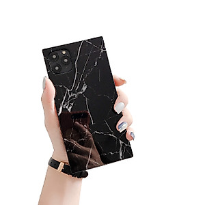 Cocomii Square Case Compatible with iPhone 11 Pro Max - Luxury, Slim, Glossy, Natural Patterns, Timeless Marble, Easy to Hold, Anti-Scratch, Shockproof (Black)