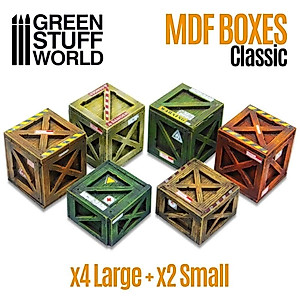 Green Stuff World MDF Boxes for Models and Miniatures – Classic Wood Crates 10298