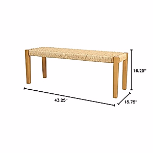 Christopher Knight Home Isaac Outdoor Modern Industrial Acacia Wood Bench, Brown and Teak