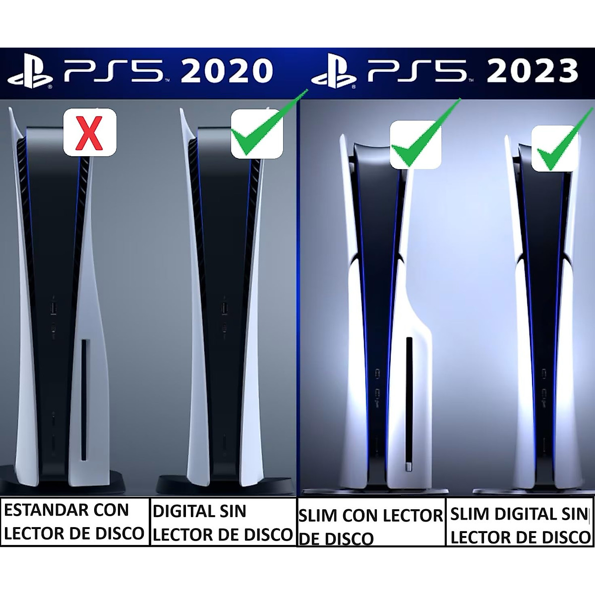 WALL MOUNT FOR PS5 PLAYSTATION 5 WITH MULTICOLOR LED LIGHTING KIT + 2 CONTROL MOUNT (PS5 Digital Edition)