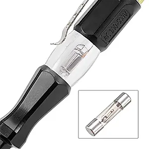 uxcell Voltage Tester AC 100-500V with 3mm Slotted Screwdriver with Clip for Circuit Test, Black