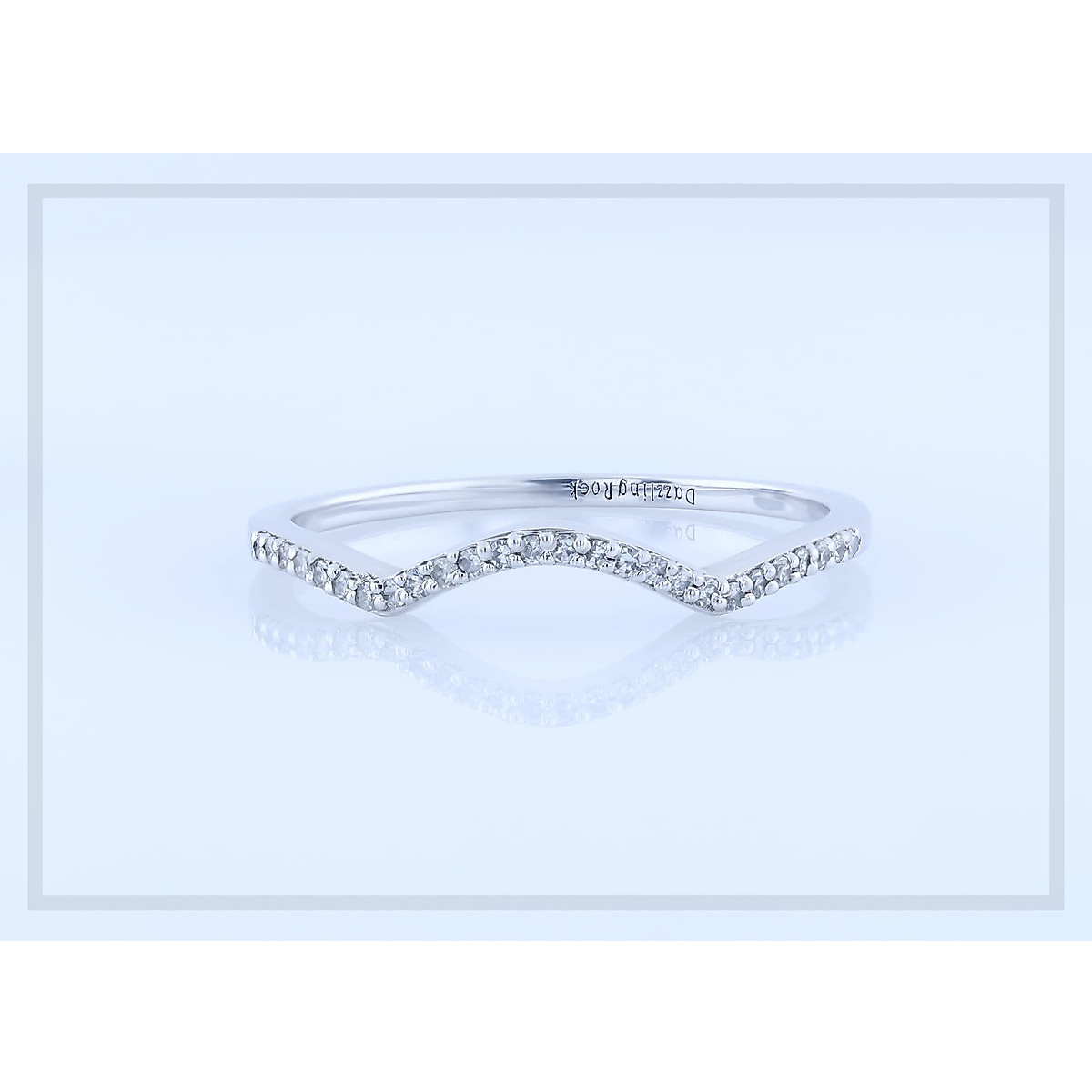 Dazzlingrock Collection Round White Diamond Curved Wedding Contour Band for Women (0.12 ctw, Color I-J, Clarity I2-I3) in 10K White Gold Size 7