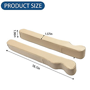 LKAHG 2Pcs Car Seat Gap Filler, PU Leather Auto Crevice Catcher Drop Blocker to Fill The Seat and Console Gap, Universal Vehicle Interior Accessories for Car, SUV, Truck (Beige)