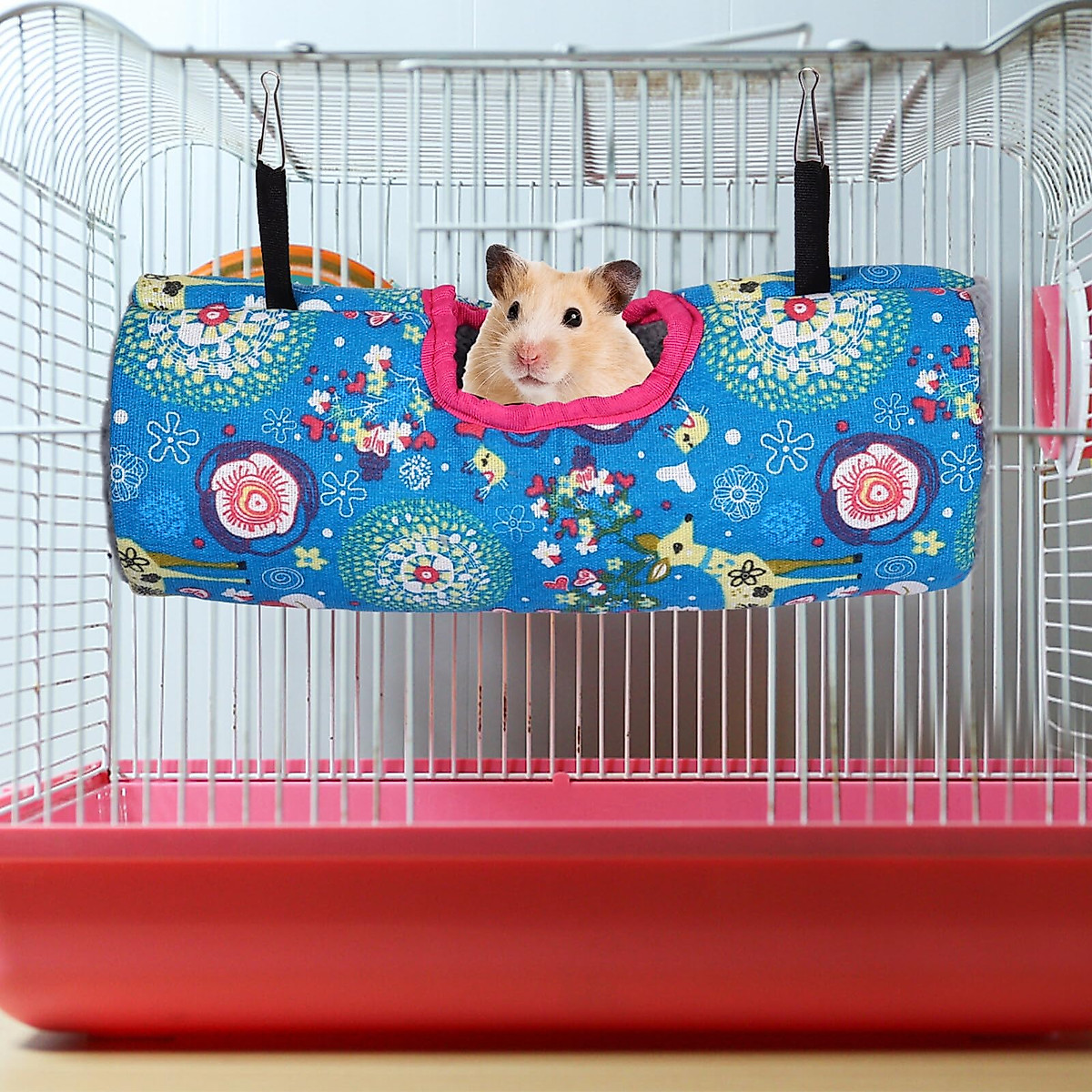 POPETPOP Cage Playing for Sleeping Swing Ferret Rat Pet Nest House Tunnel- Small Hanging Flannel Rabbit Accessories Toy Glider Pig Guinea Bag Bed Squirrel