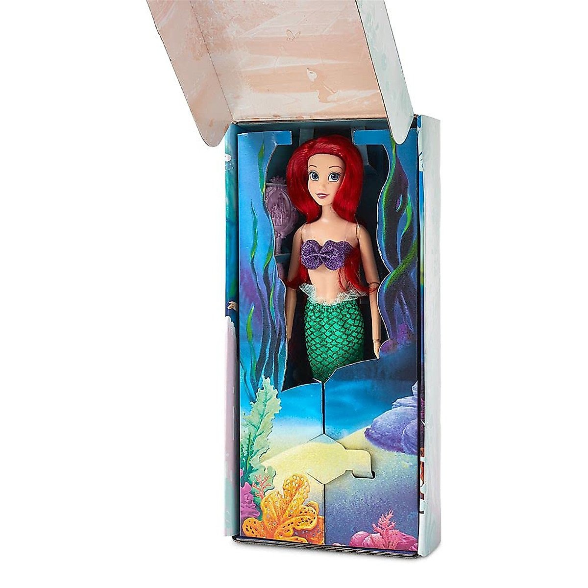 Disney Store Official Disney Princess Classic Doll (Ariel from The Little Mermaid), 11 Inches, Includes Brush with Molded Details, Fully Posable Toy in Classic Outfit - Disney Princess Toys for Girls