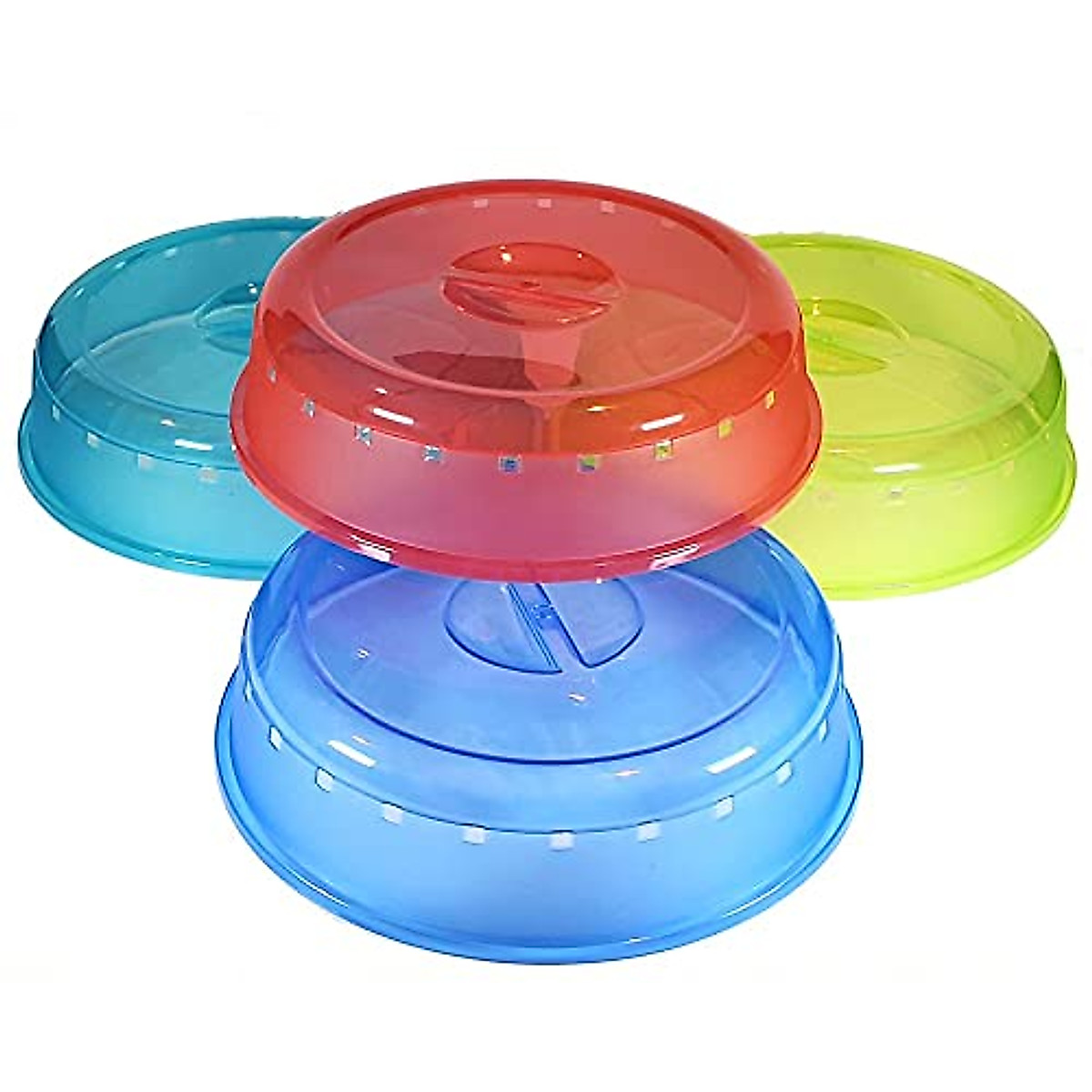 Rock 4 Pack of Microwave Plate Bowl Splatter Cover. Keep Your Microwave Clean While Heating Messy Items with Vented, Colorful Lids! (4100)