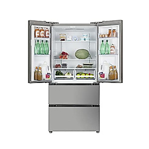 Hamilton Beach HBFR1504 Full Size Counter Depth Refrigerator with Two Freezer Drawers, 17.9 cu ft, Stainless
