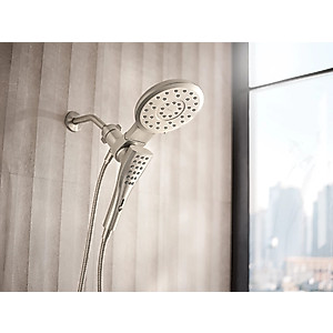 Moen 220C3BN Verso Eight-Function 7" Diameter Spray Head Standard With Handshower, Brushed Nickel, 72" Hose