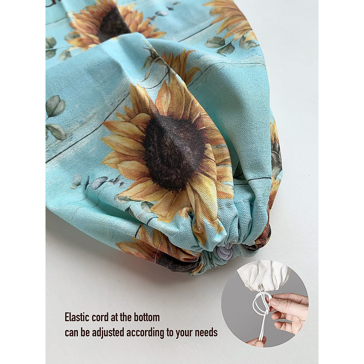 Hglian Farmhouse Plastic Bag Holder Dispenser and Sunflower Grocery shopping bags Storage saver Organizer