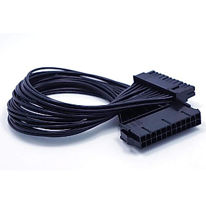 OPSFALCON ATX 24 Pin Motherboard Power Extension Cable, 12.6 Inches / 32cm, Internal PC PSU ATX 24 Pin Male to 24 Pin Female Extension Power Cable