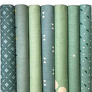 levylisa 7 Pieces 18 x 22 Inches Cotton Fabric Square Fabric Craft Fabric Scraps Cotton Quilting Fat Flower Animals Cartoon Fabric Bundles Patchwork for Kids DIY Craft Sewing Clothing