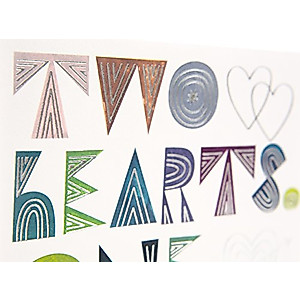 Hallmark Studio Ink Wedding Card or Bridal Shower Card (Two Hearts One Love) (0399RZJ5045)
