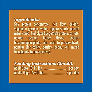 Twistix 5.5-Ounce Dental Chew Treat, Peanut And Carob Flavor, Small