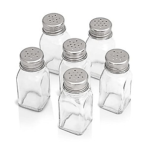 WHOLE HOUSEWARES | stainless steel salt and pepper shakers set | 6-Piece Pack | Best for Home Kitchen, Restaurants and Catering