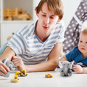 Skylety 4 Pcs Mini Elephant Stuffed Animals Elephant Plush Toys Plush Stuffed Elephant Cute Soft Forest Animals for Baby Shower Boys Girls Elephant Themed Birthday Party Supplies (Grey,4 Inch)