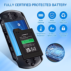 XYIRMCYF 2PCS PSP 1000 Battery (2024 New Upgrade), 6500mAh New 0 Cycle High Capacity Battery for Sony PSP 1000 PSP-110 PSP-280 Console