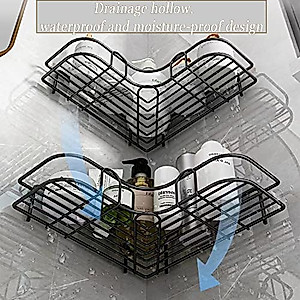 TEJDNLHMS Shower Caddy,Corner Shower Caddy,2-Pack Adhesive Bathroom Shelf with Soap Holder and Hooks,Waterproof, rustproof wall-mounted Bathroom set for bathroom,dorm and kitchen,Toilet (Matte Black)