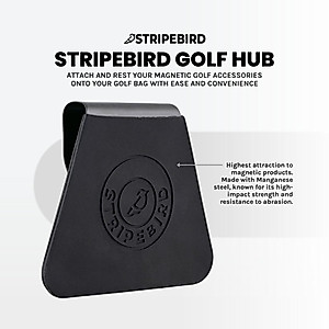 Stripebird - Golf Steel Hub for Magnetic Accessories (Stealth Black) - Golf Bag Attachment for Magnetic Products - Easily Access Magnetic Golf Accessories from Your Golf Bag (Black)