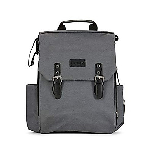 GOODGEAR Baby Diaper Backpack, Large Travel Bag for Mom or Dad with Stroller Straps and Changing Pad - Waterproof Large Capacity Overnight Back Pack with Big Pockets and Compartments, Grey