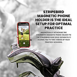 Stripebird Golf Magnetic Phone Holder (White), Universal Compatibility, No Installation Required
