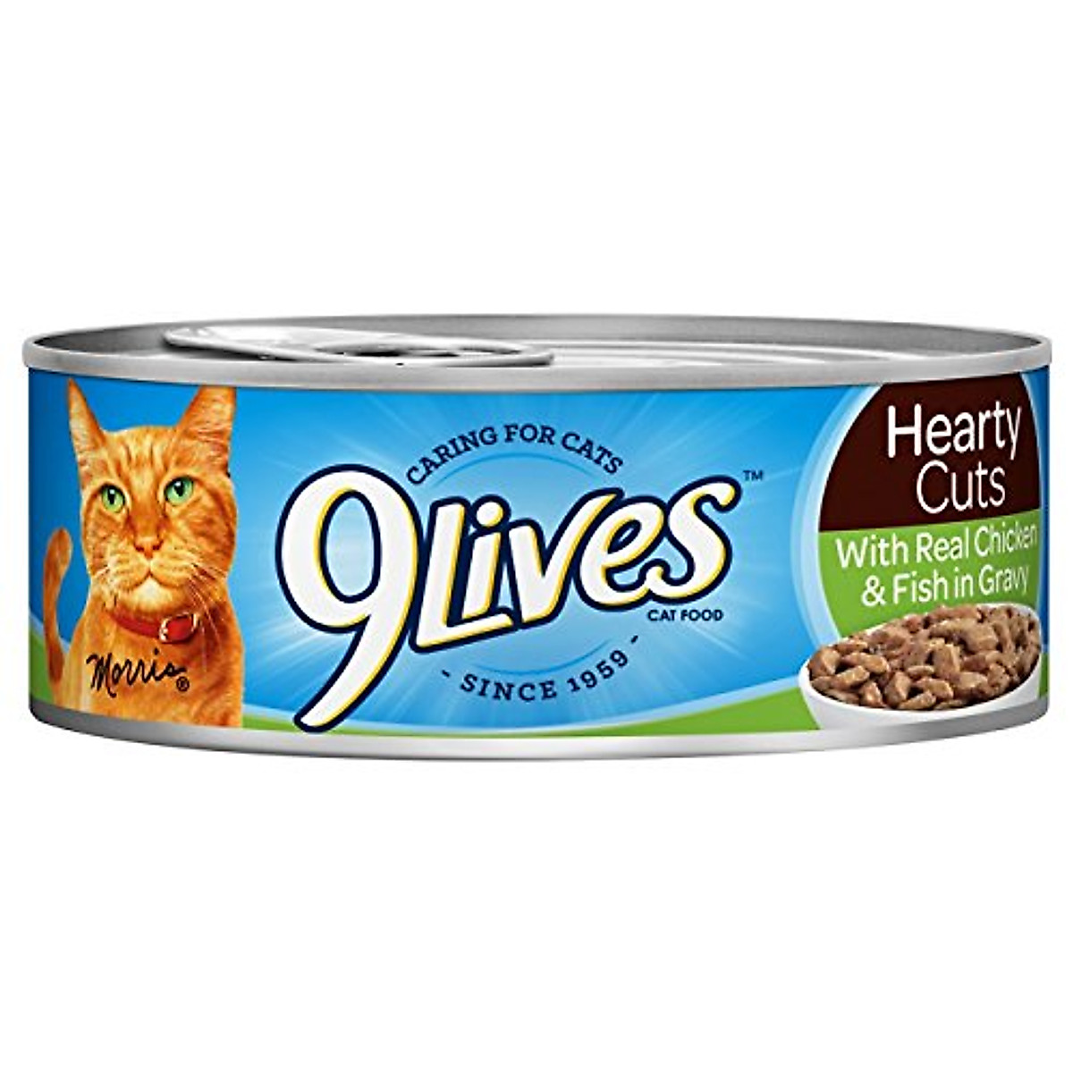 9Lives Hearty Cuts With Real Chicken & Fish In Gravy Wet Cat Food, 5.5 Ounce Cans (Pack of 24)
