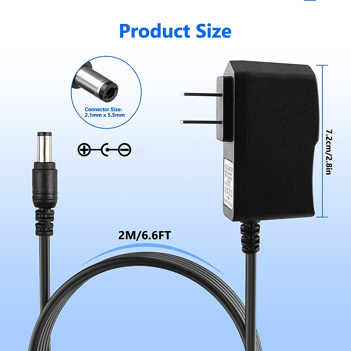 9V Adapter for Boss PSA-120S, AC DC Power Supply for BOSS Effects Pedal, Roland Musical Instruments, Distortion, Casio Keyboard, ME-80 ME-70 ME-25 ME-50B GT-100 GT-1 GT-10 AD-10