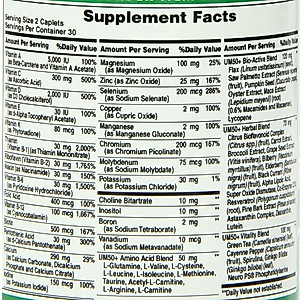 Puritan's Pride High Potency Ultra Man 50 Plus Coated Caplets, 60 Count