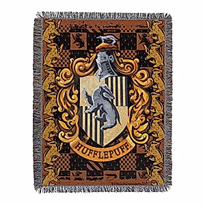 Northwest Woven Tapestry Throw Blanket, 48 x 60 Inches, Hufflepuff Crest