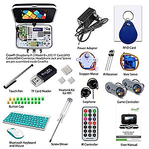 ELECROW Crowpi Raspberry Pi 4 3 b 3b+ 4b+ Kit Raspberry Pi Learning Programming Kit with Sensors - Advanced Version