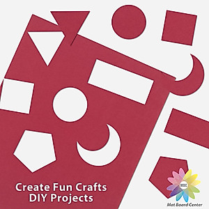 Mat Board Center, 11x14 Red Color Uncut Photo Mat Boards, 4-Ply Thick Matboards for Frames, Prints, Photos (10 Pack)