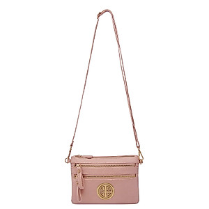 Solene Women's Detachable Wristlet Crossbody Bag With Multi Zipper Pockets-WU001L(Charcoal Grey)