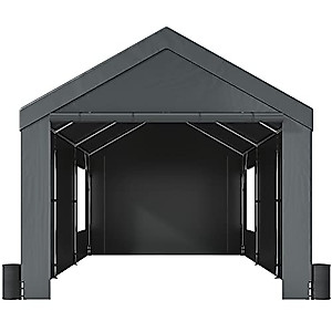 VEVOR Carport 10x20ft Portable Garage, Heavy Duty Car Canopy with Roll-up Ventilated Windows & Removable Sidewalls, UV Resistant Waterproof All-Season Tarp for SUV, F150, Car, Truck, Boat
