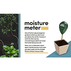 Planters' Choice Indoor Plant Moisture Meter Soil Tester - No Batteries Required : Water Sensor Hydrometer for Plants : Houseplant Care - Gardening Tools - Planting Accessories