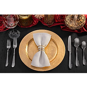 Hudson Essentials 40-Piece Bergamo Hammered 18/10 Mirror Stainless Steel Silverware Cutlery Set, Utensil Flatware Service for 8