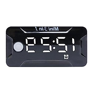 Motorcycle Digital For Time Clock + Thermometer +Voltage Voltmeter 3 In 1 Waterproof Tester Battery Moniter Gauge Digital Time Clock