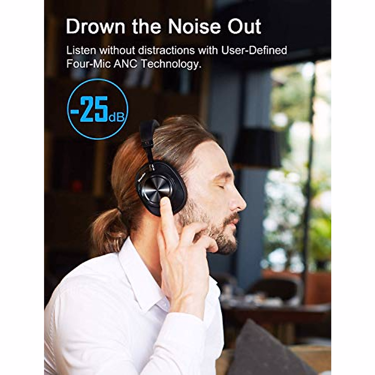 Bluetooth Headphones Over Ear,Bluedio T7 Plus (Turbine) Custom Noise Cancelling Headphones,57mm Driver Hi-Fi Stereo, 30Hrs Playtime,Wireless Headsets with Mic/SD Card Slot for PC/Cellphone/Travel/Work