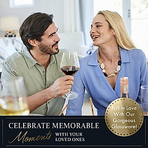 ELIXIR GLASSWARE Red Wine Glasses – Set of 4 Hand Blown Large Wine Glasses – Long Stem Wine Glasses, Premium Crystal – Wine Tasting, Wedding, Anniversary, Christmas – 22oz, Clear