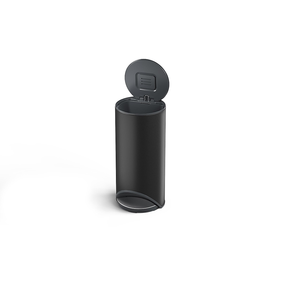 Joseph Joseph Arc 30L/7.9 Gallon Slimline Pedal Bin with Easy Push Pedal, Liner Pocket, Odor Seal, Soft-Close Lid, Fingerprint-Proof, Removable Inner Bucket, Carbon Black