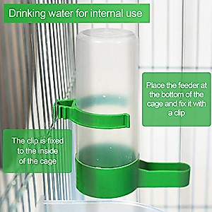 Lamoutor 4Pcs Bird Water Feeder Plastic Drinker Feeder Water Clip for Parrots Budgie Cockatiel Lovebirds