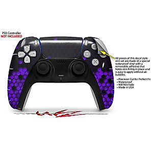 WraptorSkinz Skin Wrap compatible with Sony PS5 DualSense Controller HEX Purple (CONTROLLER NOT INCLUDED)